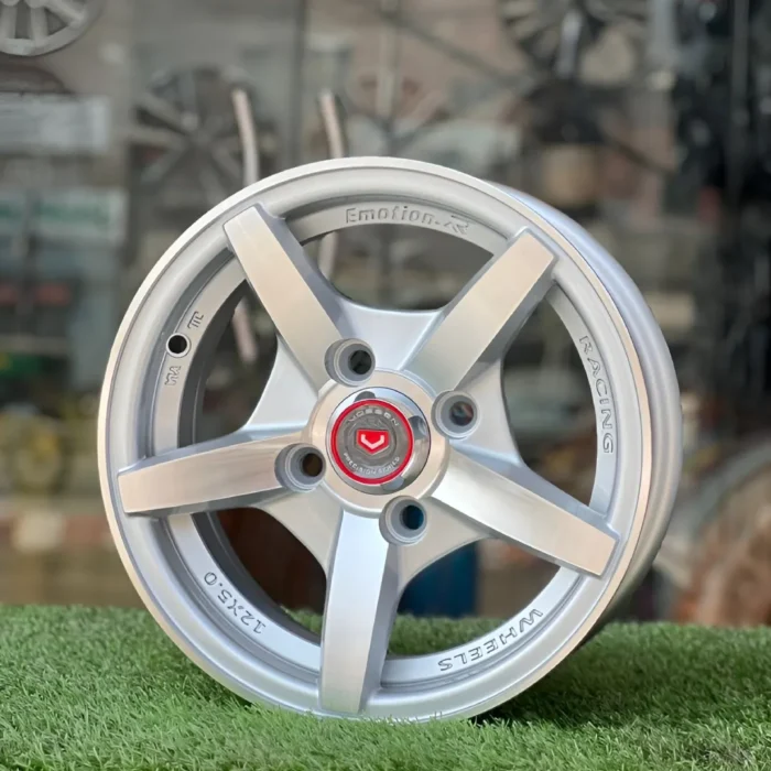 12 Inch Aftermarket Simple Silver 5-Spoke Alloy Rim | Classic Style