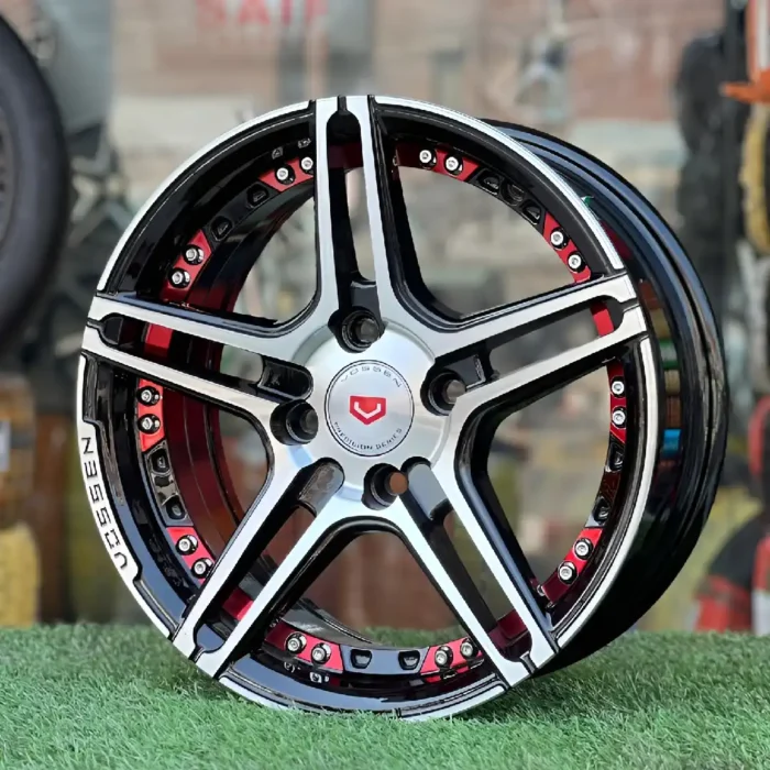 Buy 13 Inch Aftermarket Black and Red Phantom Alloy Rim
