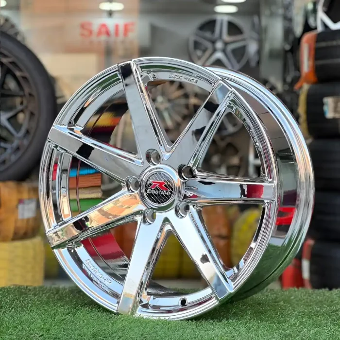 17 Inch Aftermarket Black Chrome Thunder Split Alloy Rim